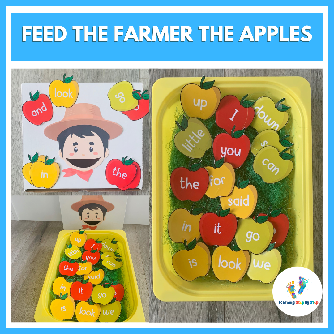 Sight Words Activity - Feed the Farmer the Apples - Learning Step By Step