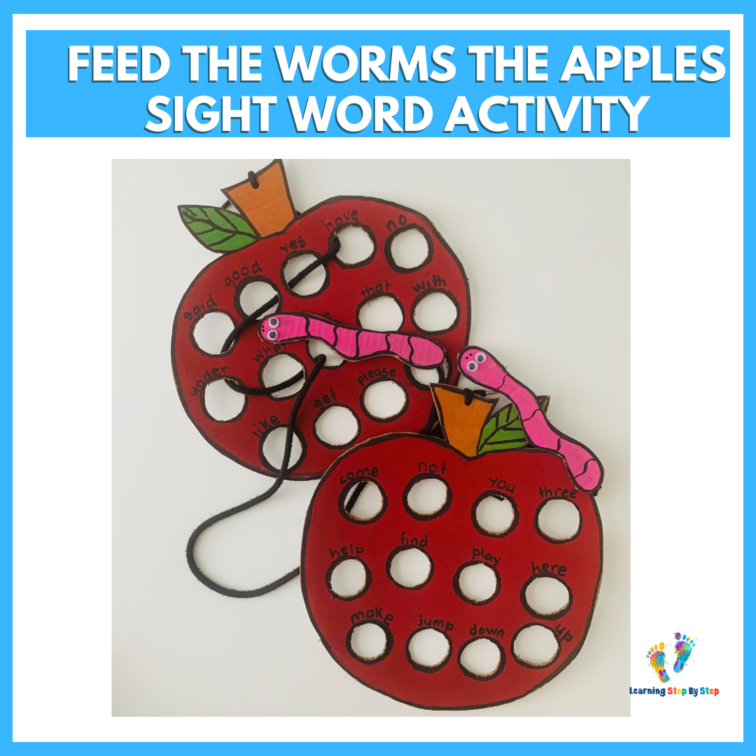 Feed the worm the apple | sight word game for young children - Learning ...