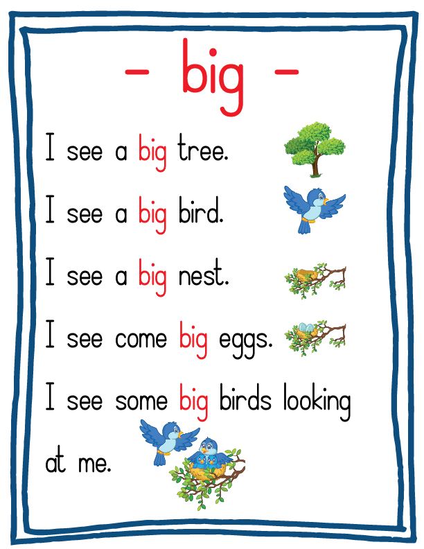 Preprimer Sight Word Sentences (Part 1) - Learning Step By Step