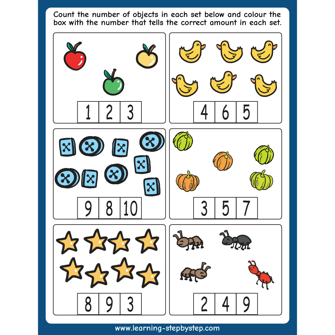 Preschool Numbers Workbook (1–10) - Printable - Learning Step By Step